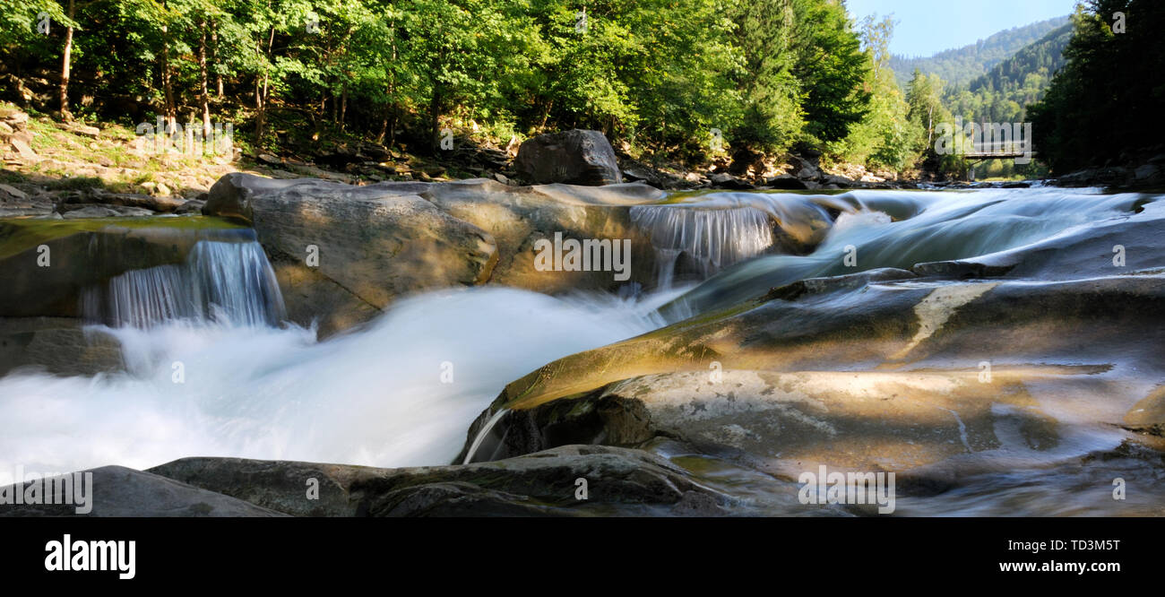 Water stream taken with long exposure as header for a web site Stock ...