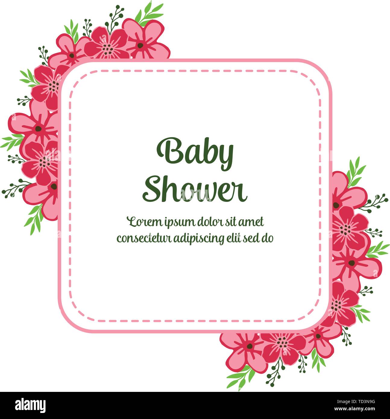 Vector illustration design of card baby shower with various artwork ...