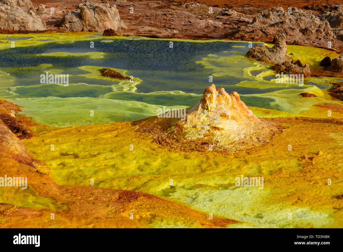 Dallol hydrothermal hot springs in the Danakil depression at the Afar ...