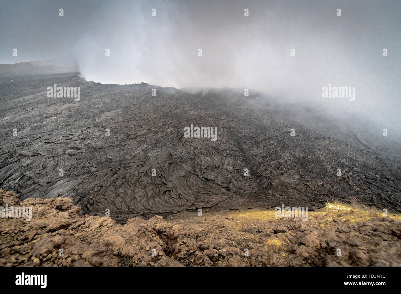 Apocalyptic look scenes as glowing red smoke pours out of Erta Ale ...