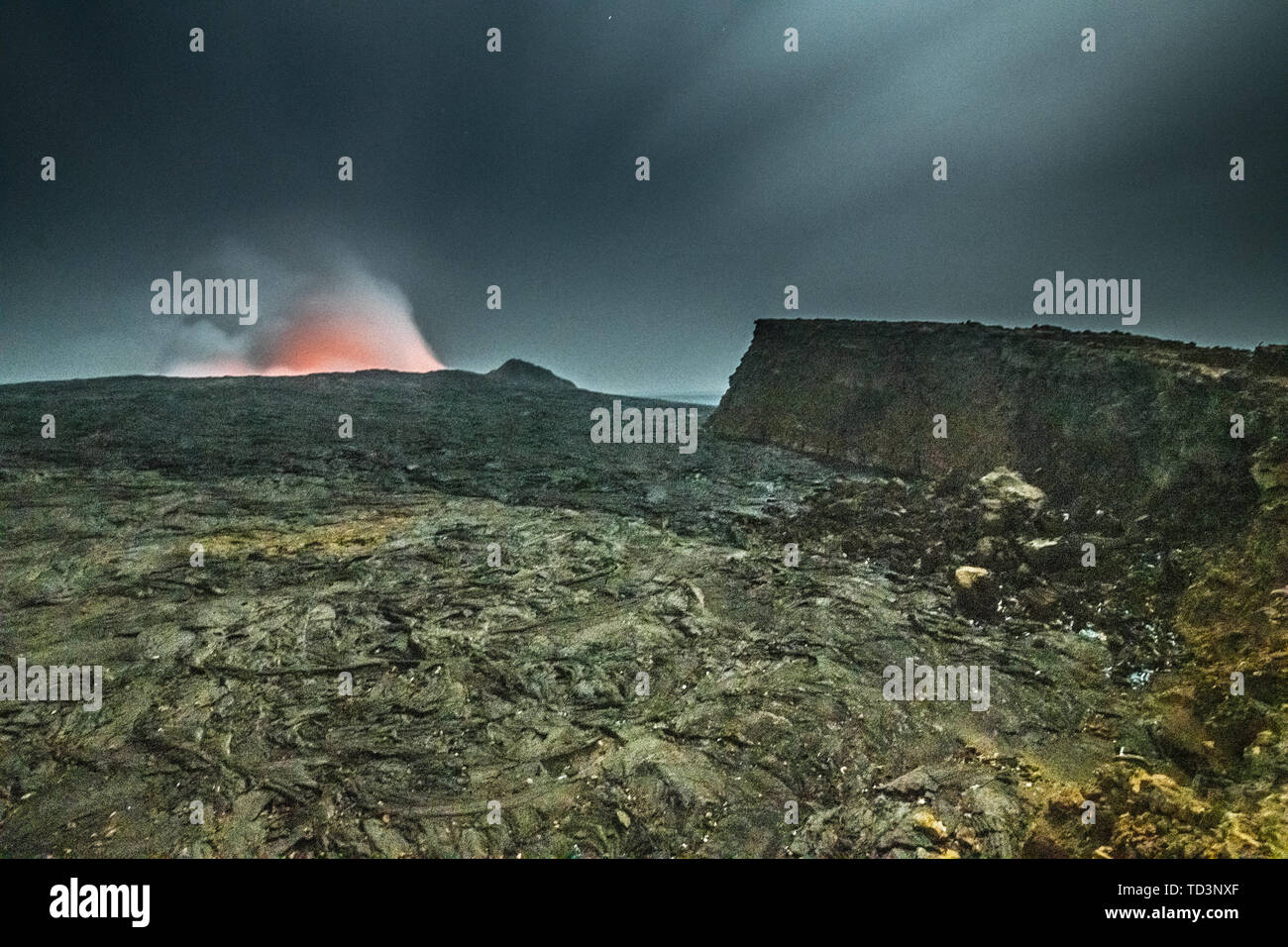 Apocalyptic look scenes as glowing red smoke pours out of Erta Ale ...