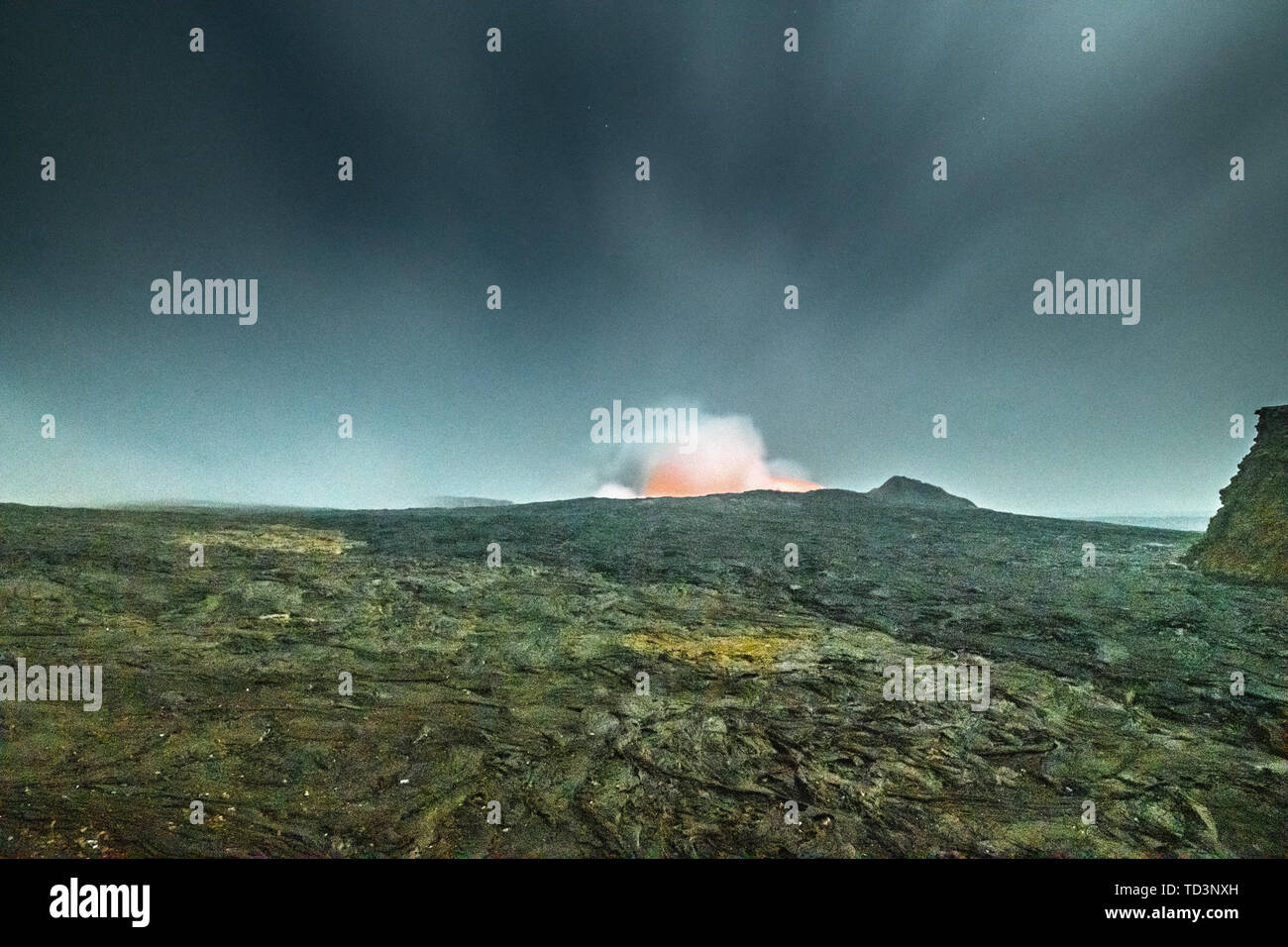 Apocalyptic look scenes as glowing red smoke pours out of Erta Ale ...