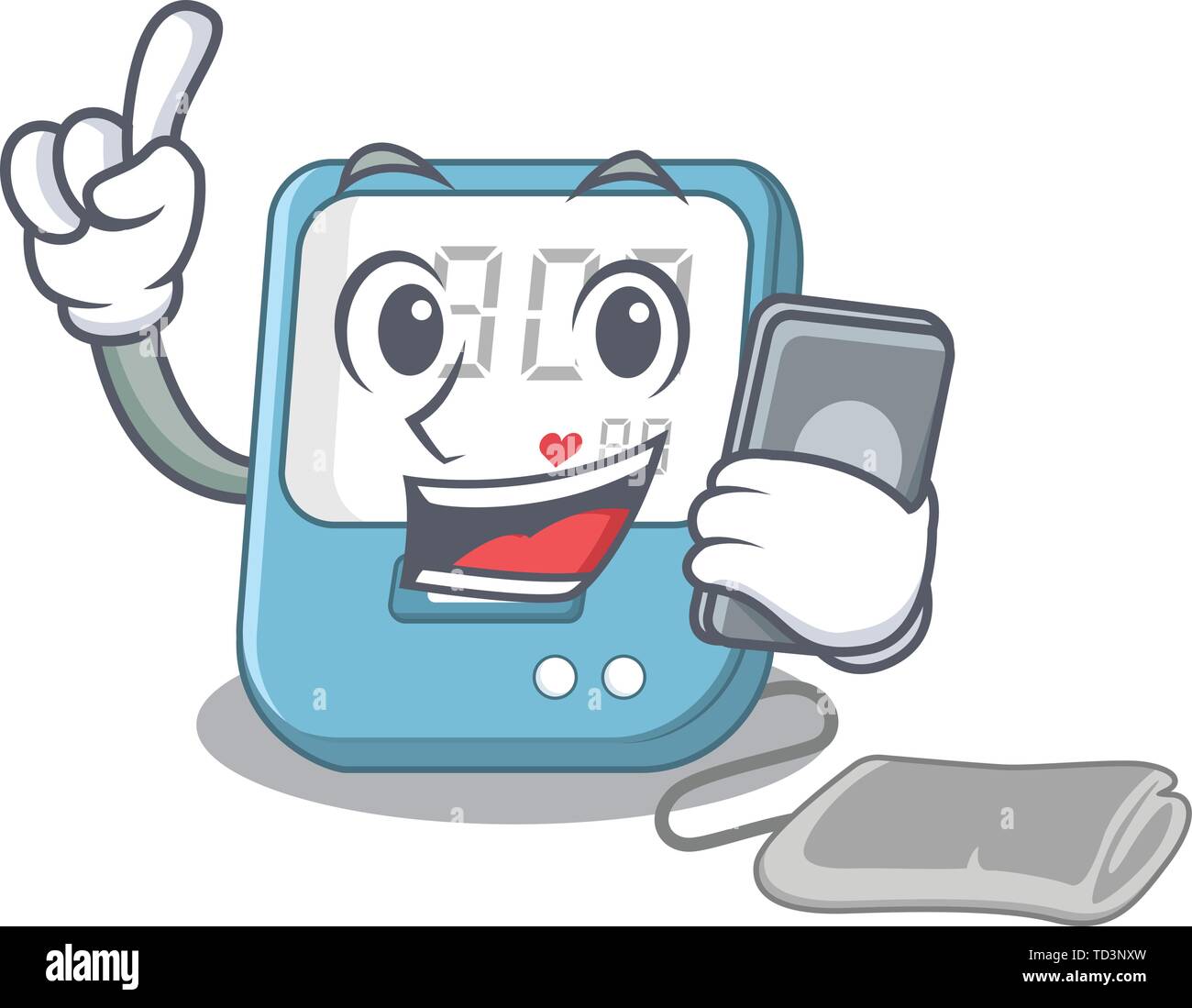 With phone blood pressure isolated with the character Stock Vector ...