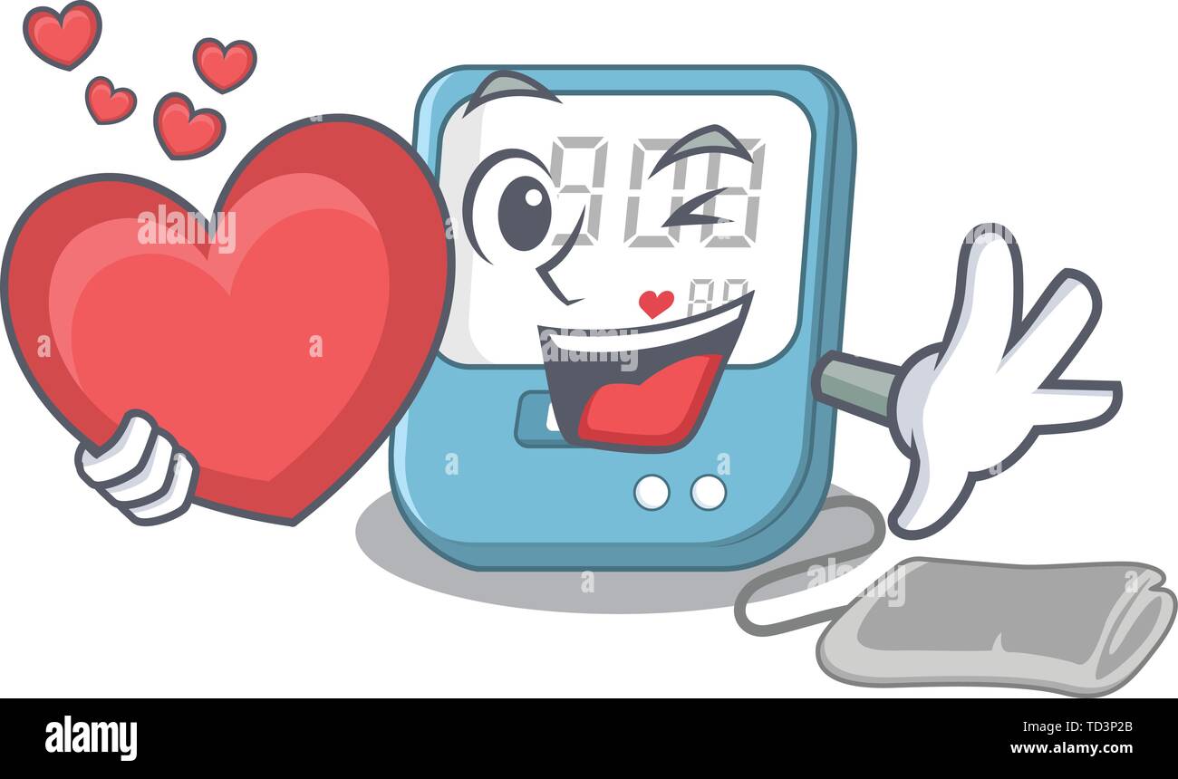 With heart blood pressure in cartoon medicine box Stock Vector Image ...