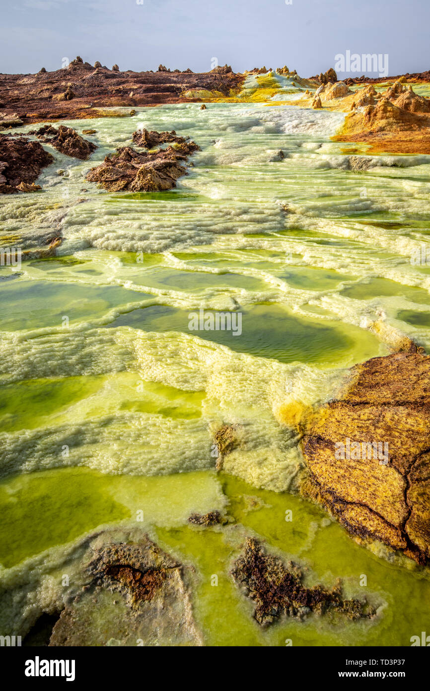 Dallol hydrothermal hot springs in the Danakil depression at the Afar ...
