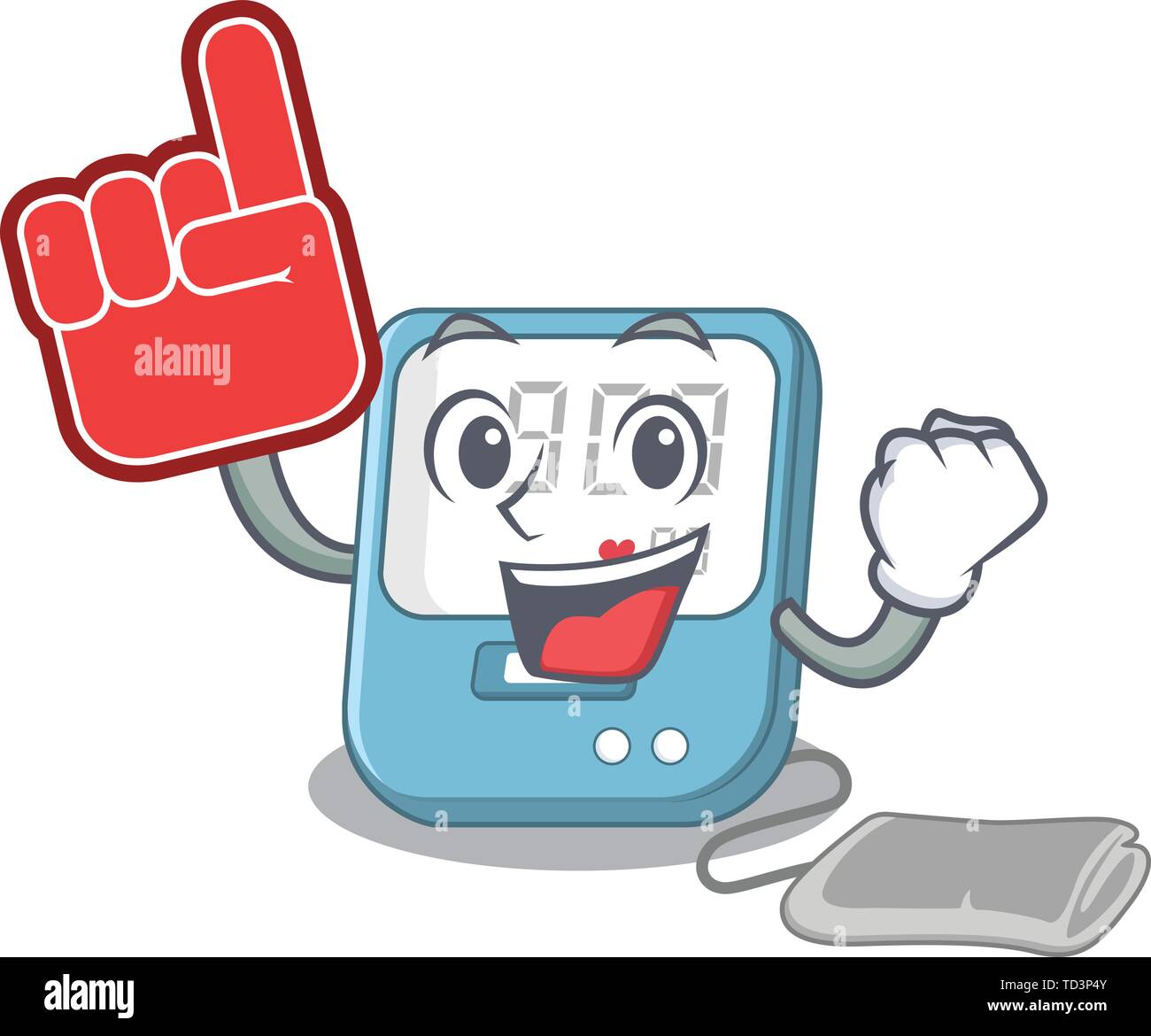 Foam finger blood pressure toy above cartoon table Stock Vector Image ...