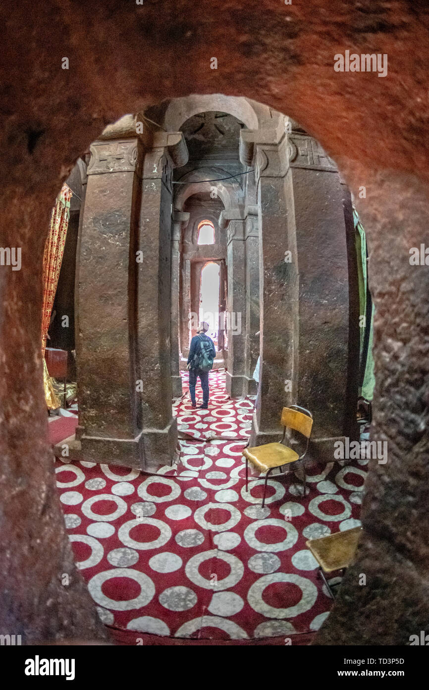 Rock hewn monolithic church of Bet Golgotha (House of Golgotha Mikael ...