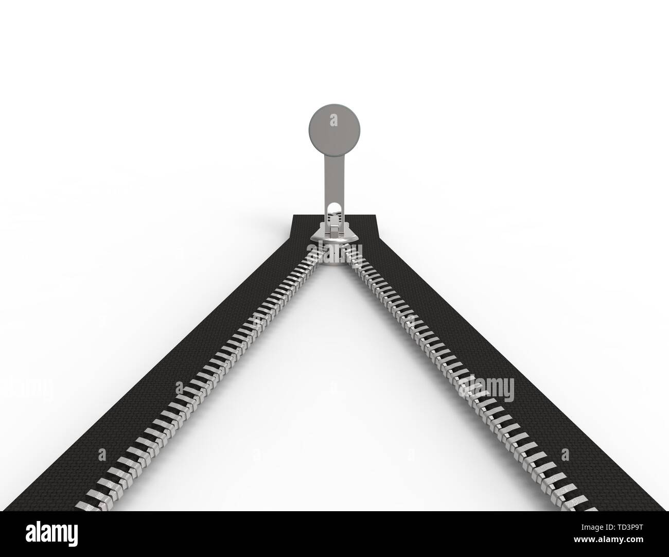 3d rendering of a zipper isolated on white studio background Stock ...