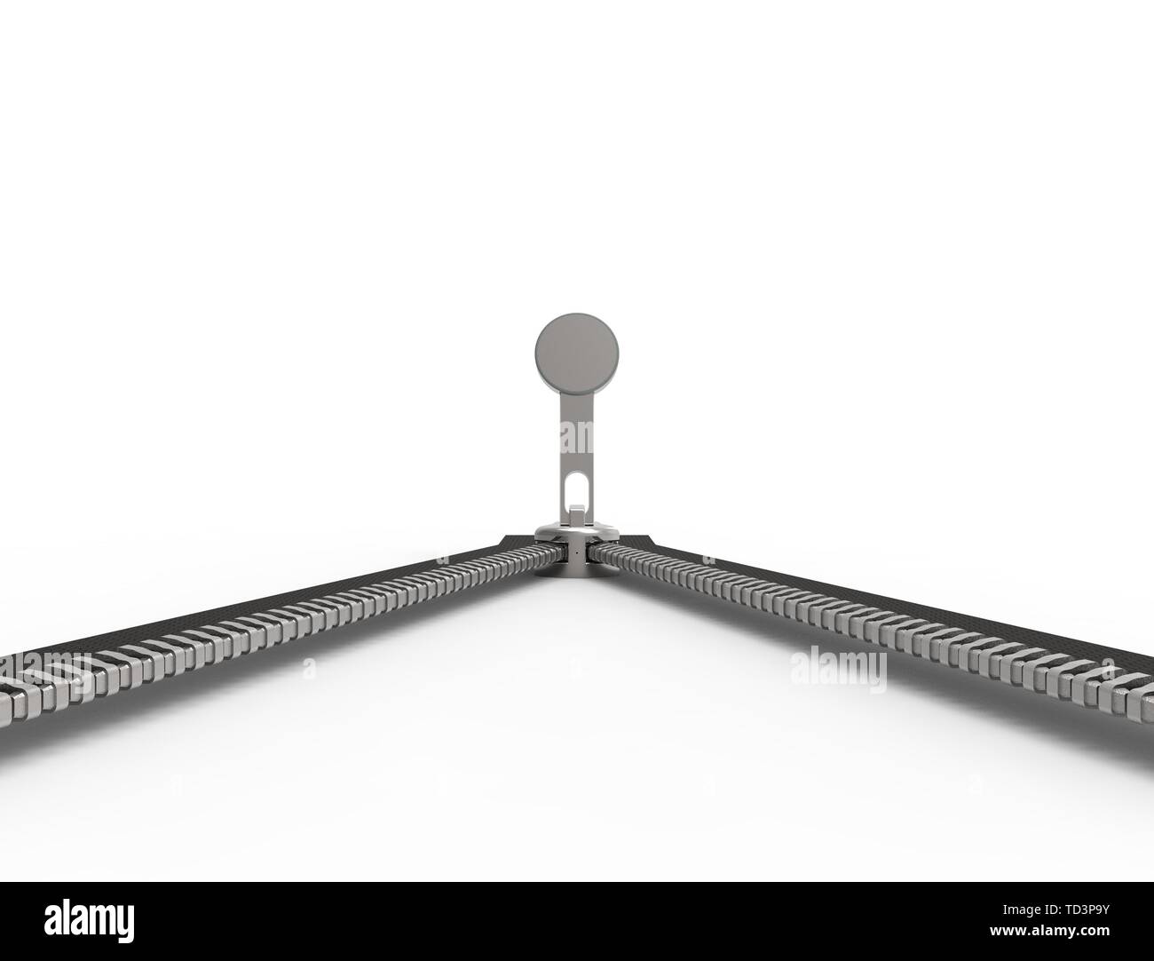 3d rendering of a zipper isolated on white studio background Stock ...
