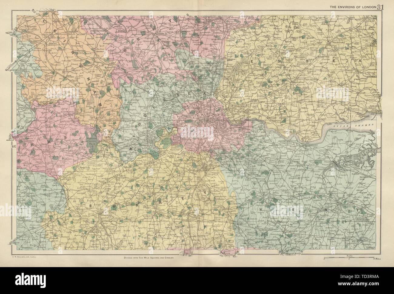 Home counties map london hi-res stock photography and images - Alamy
