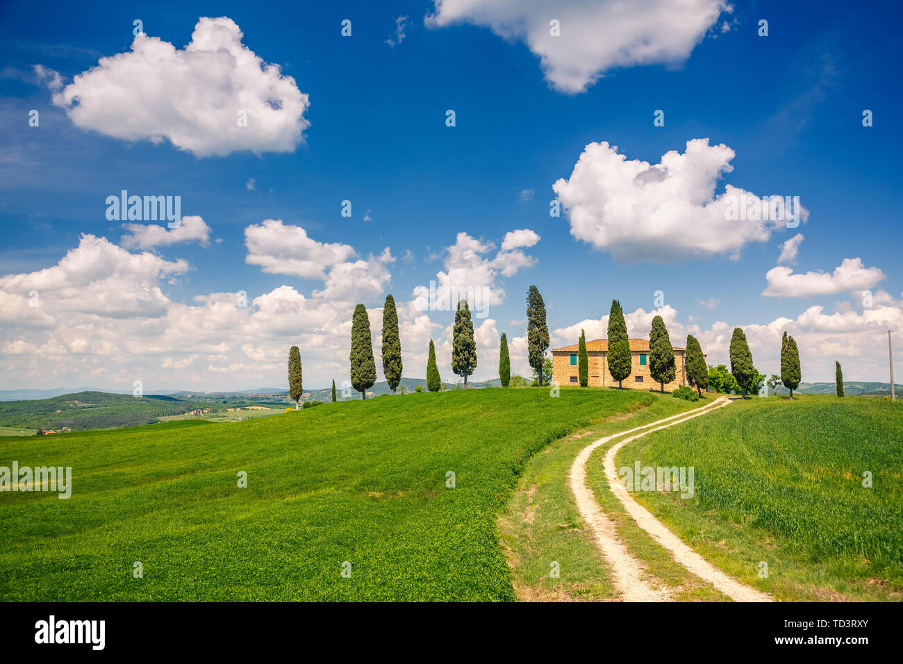 Tuscany spring landscape Stock Photo - Alamy