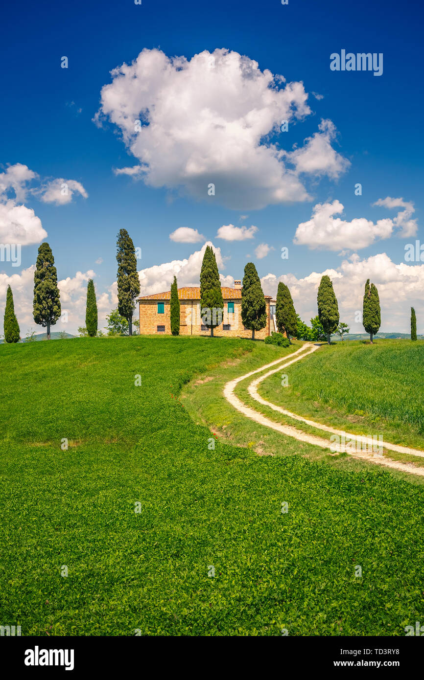 Tuscany road villa hi-res stock photography and images - Alamy