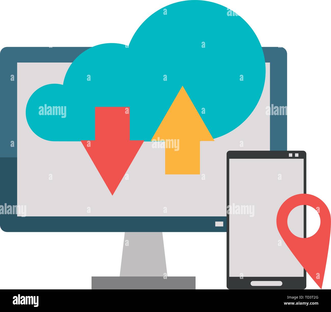 Cloud computing technology symbols isolated Stock Vector Image & Art ...