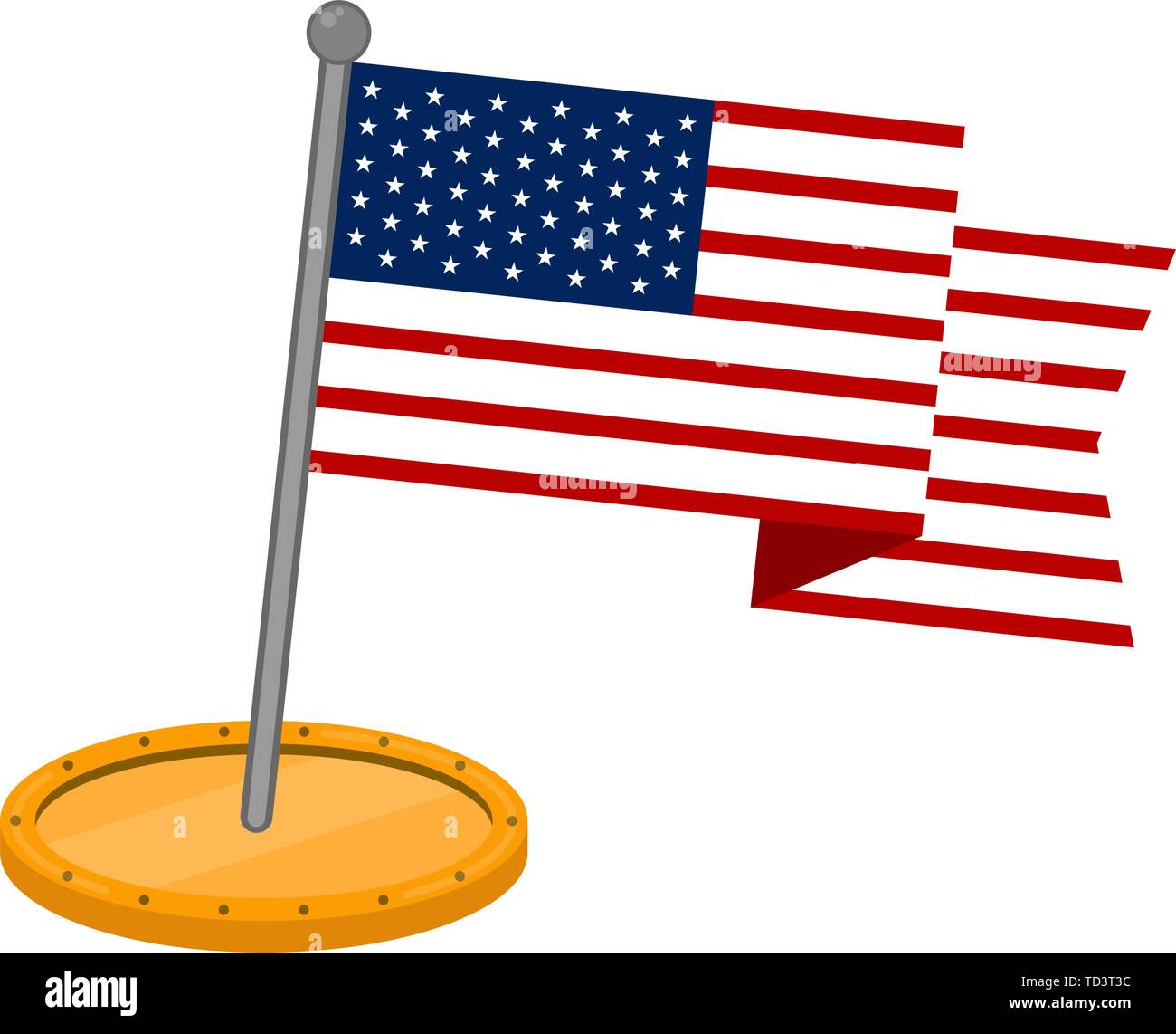 Waving flag of United States on a golden coin - Vector Stock Vector ...