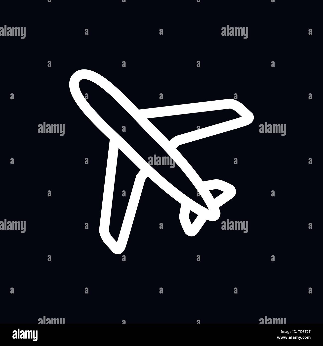 Plane icon on white background, Airplane icon vector. Flat icon ...