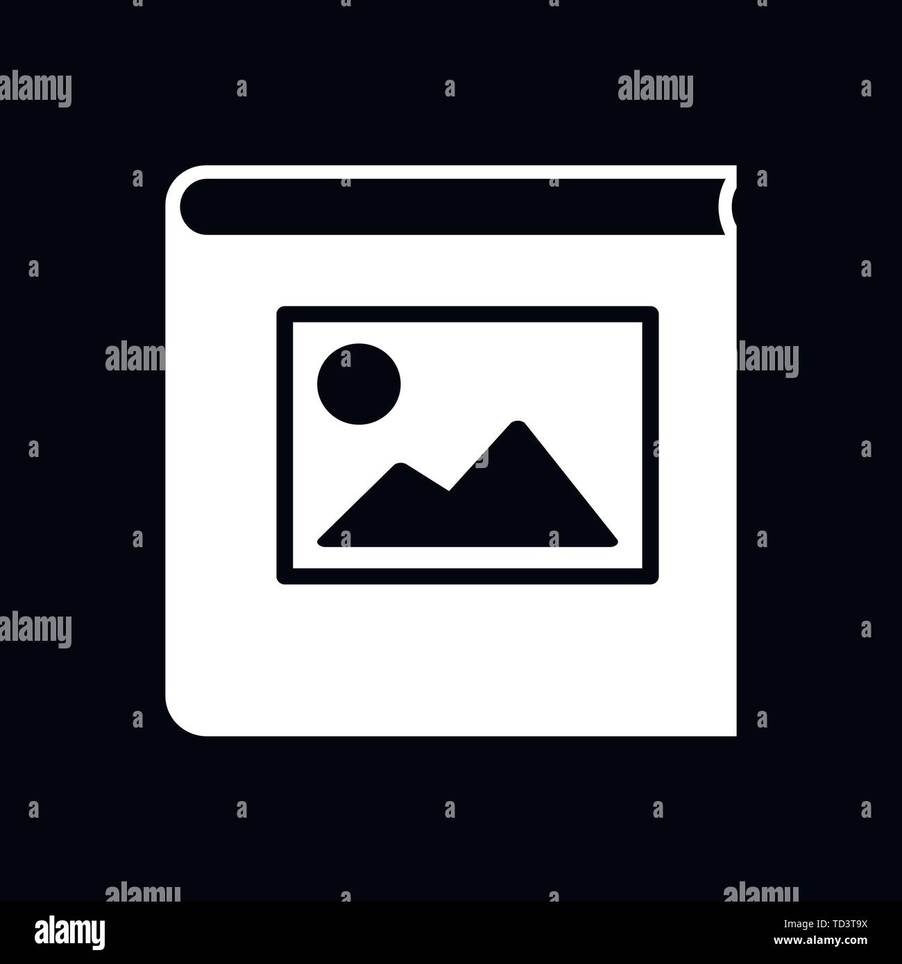 Photo album vector icon on white background illustration Stock Vector ...