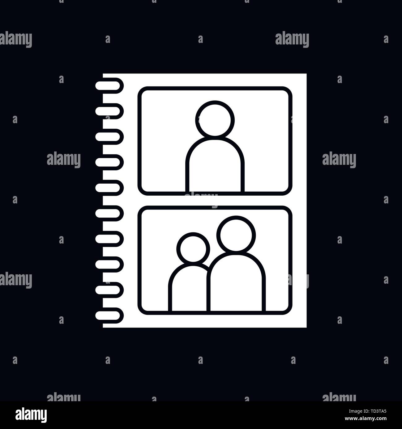 Photo album vector icon on white background illustration Stock Vector ...