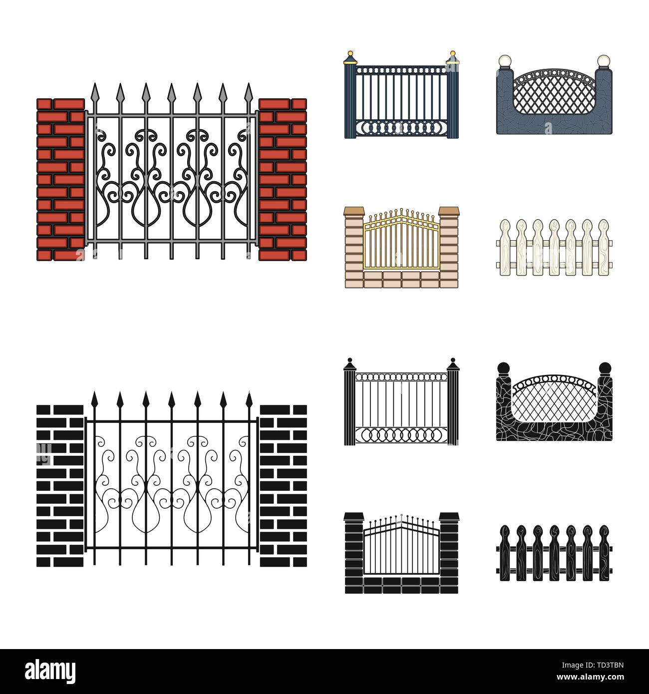 Old rustic metal gate Stock Vector Images - Alamy