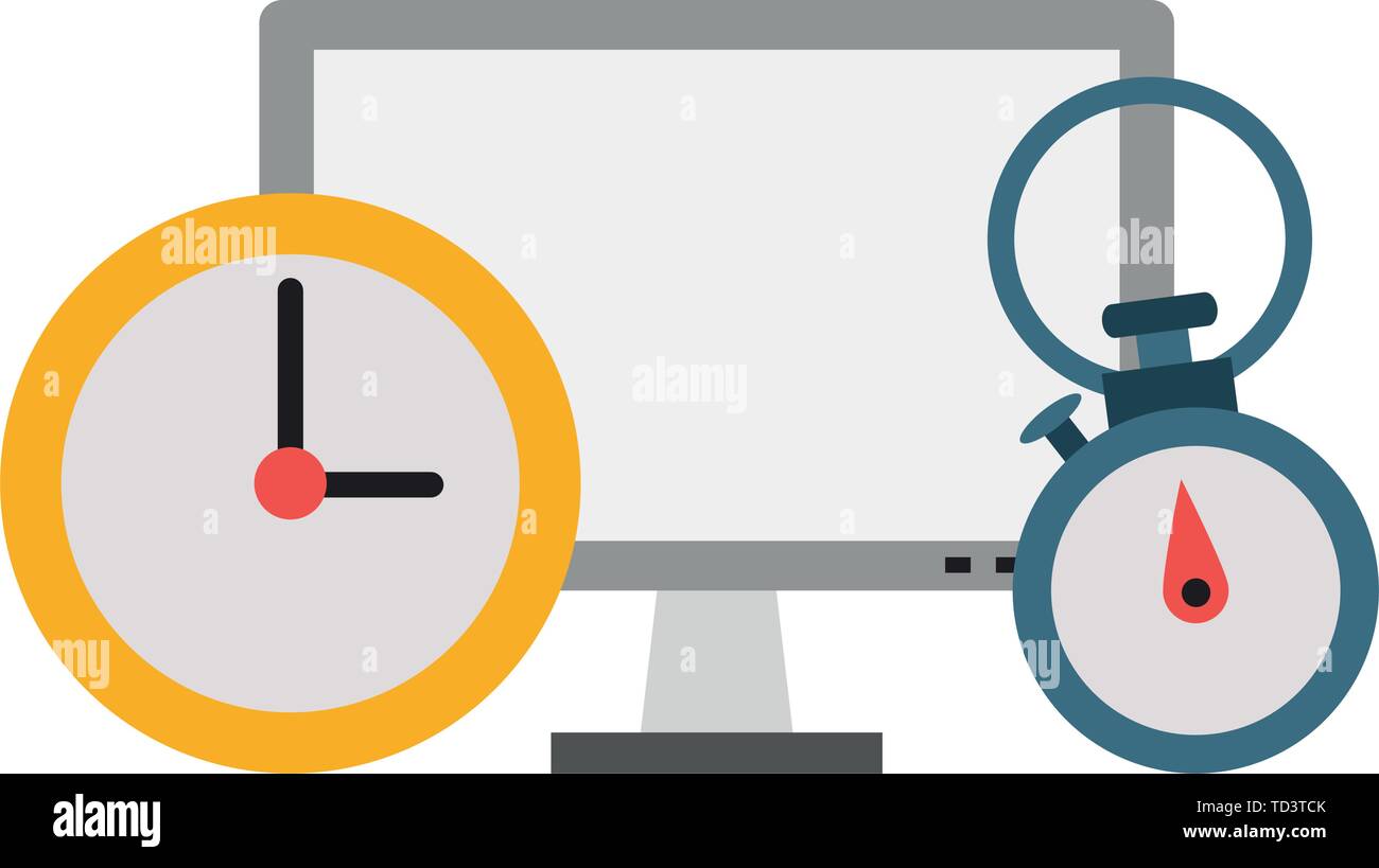 Computer hardware screen with timer and clock Stock Vector Image & Art ...