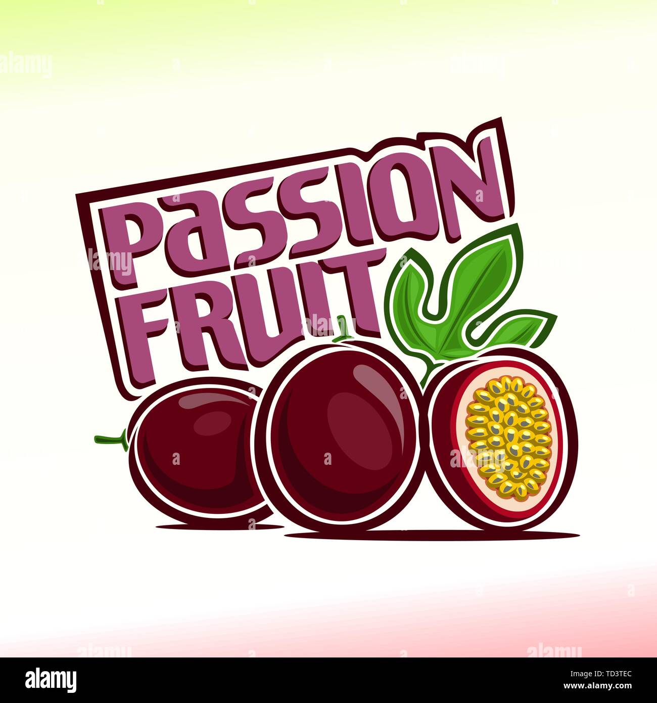 Passion fruit leaf cartoon Stock Vector Images - Alamy