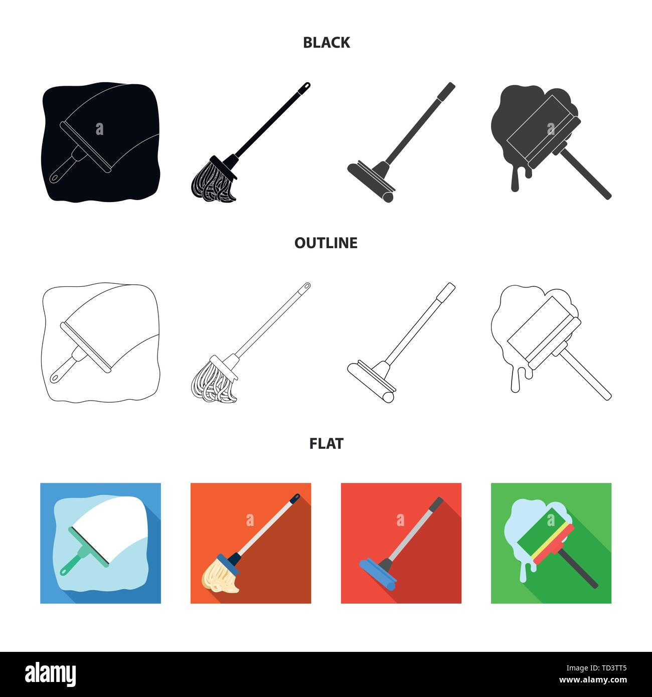 Vector design of mop and broom logo. Collection of mop and cleaner ...