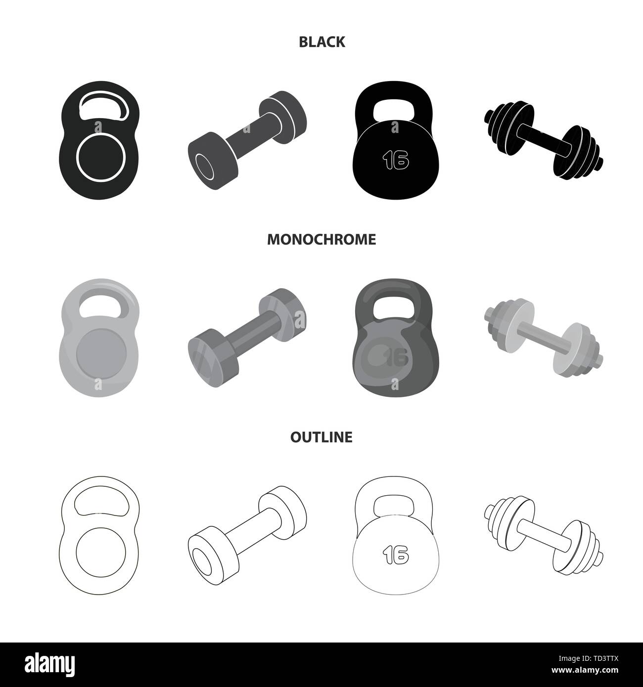 Vector illustration of weight and lifting logo. Collection of weight ...