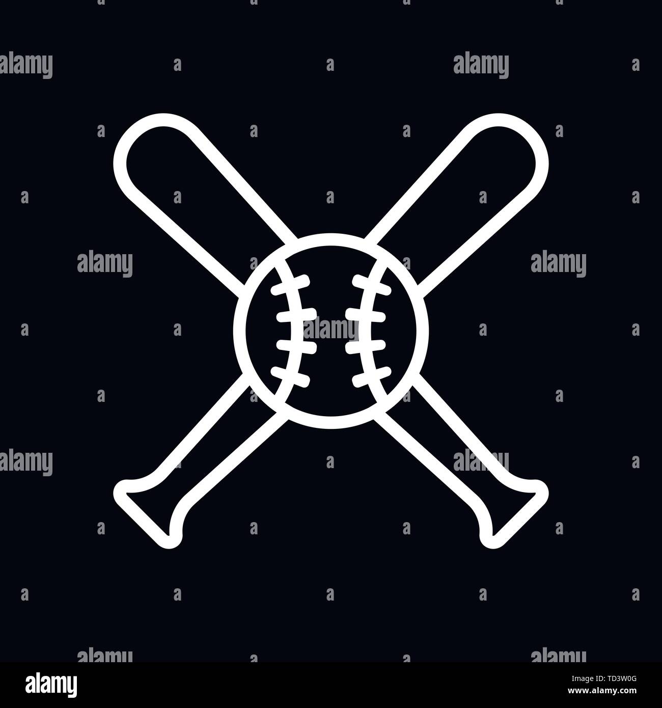 Simple modern set of baseball icons. Premium symbol collection. Vector ...