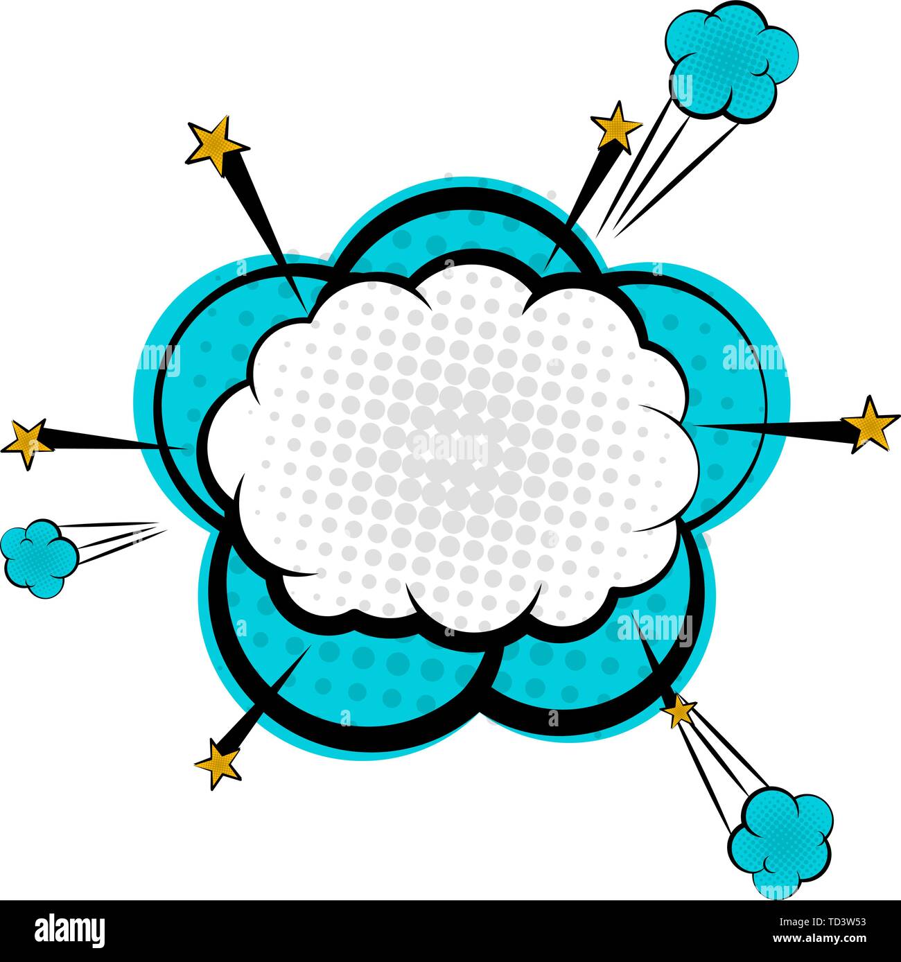 Comic bubble chat with explosion effect and cloud inside - Vector Stock ...