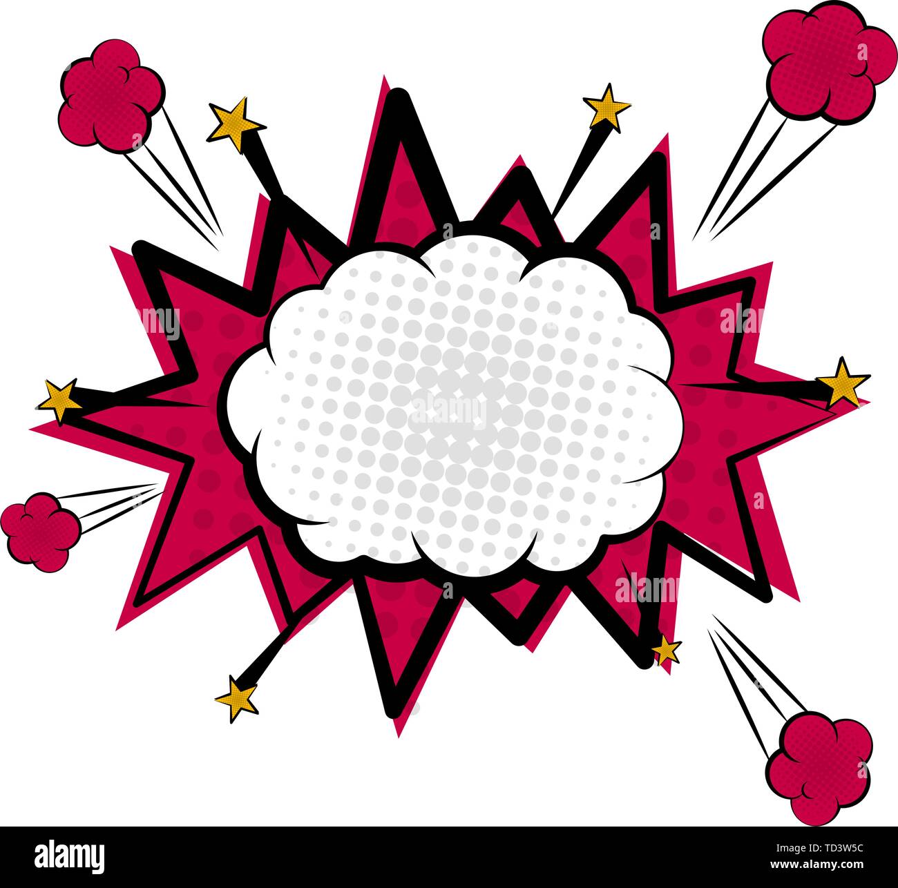Comic bubble chat with explosion effect and cloud inside - Vector Stock ...