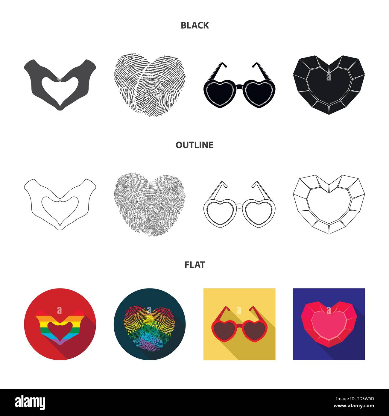 Vector illustration of abstract and shape symbol. Collection of ...