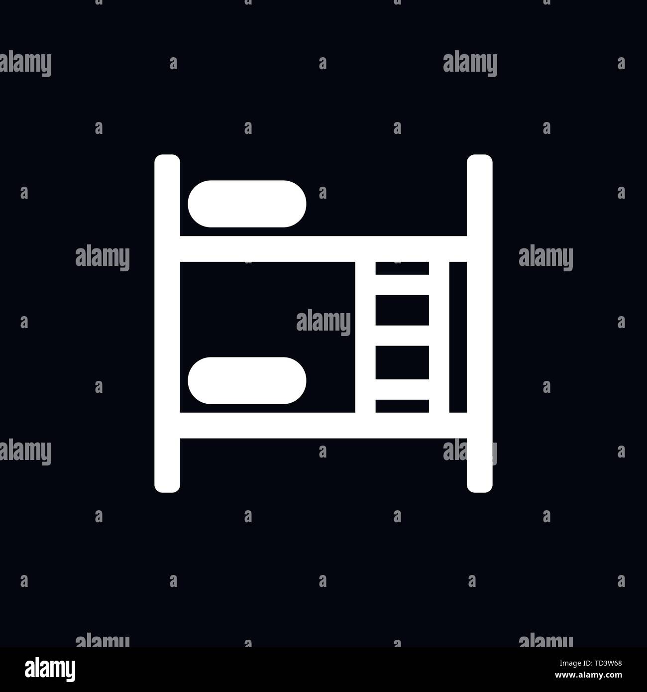 Bed Icon vector. Simple flat symbol. Black pictogram illustration on ...