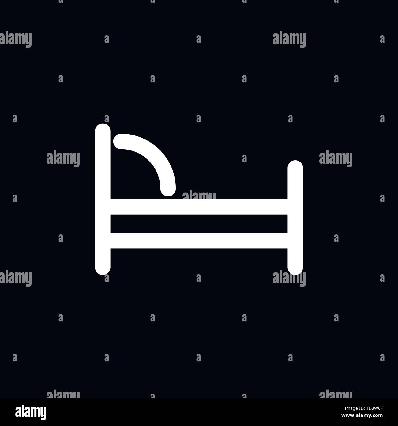 Bed Icon vector. Simple flat symbol. Black pictogram illustration on ...
