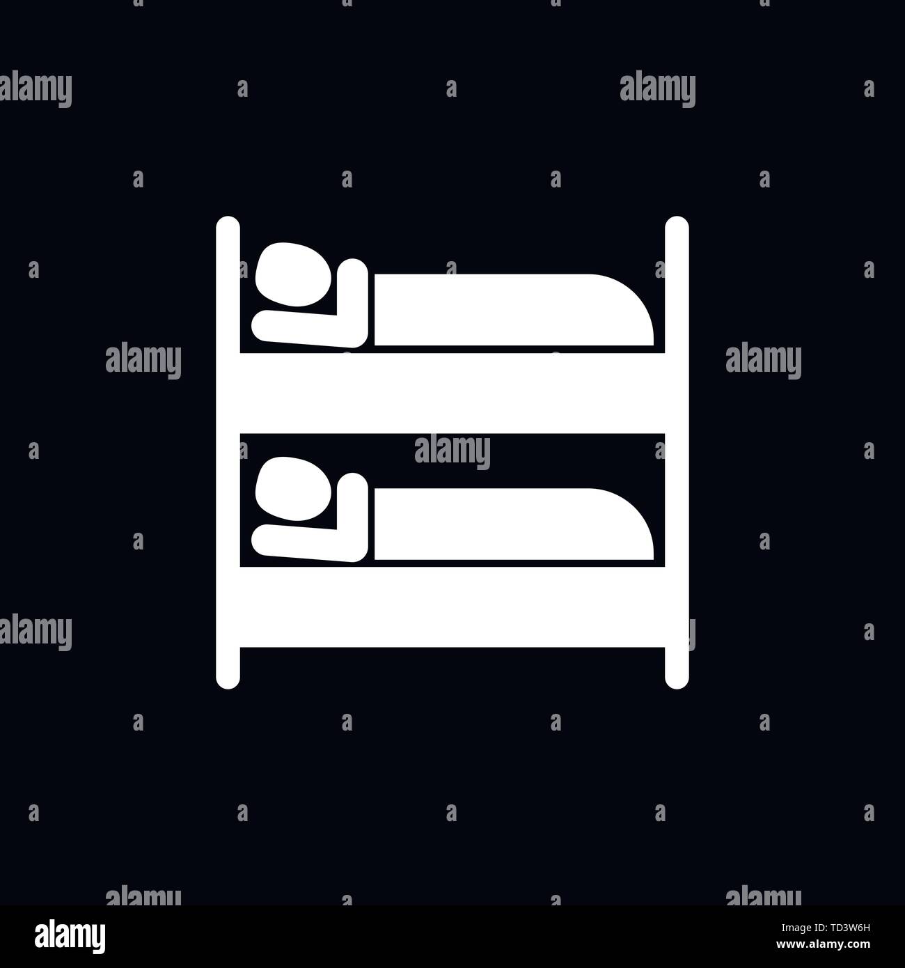 Bed Icon vector. Simple flat symbol. Black pictogram illustration on ...