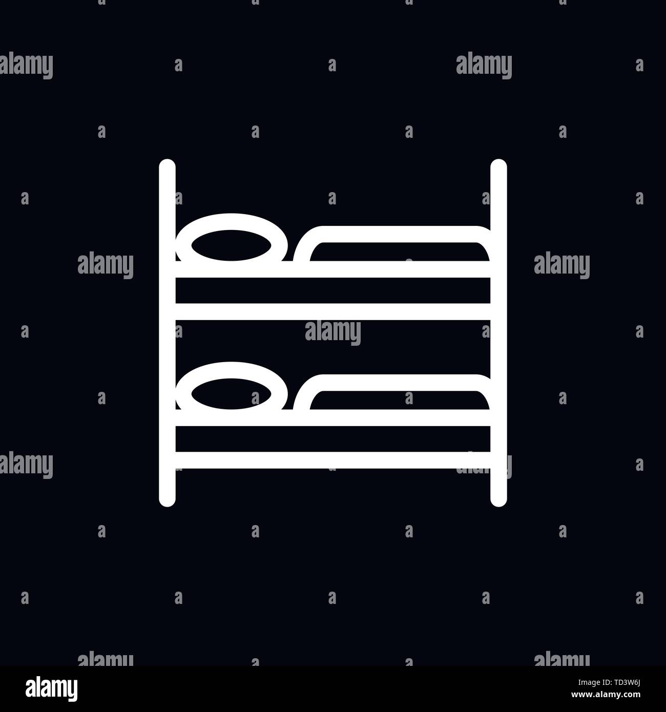 Bed Icon vector. Simple flat symbol. Black pictogram illustration on ...