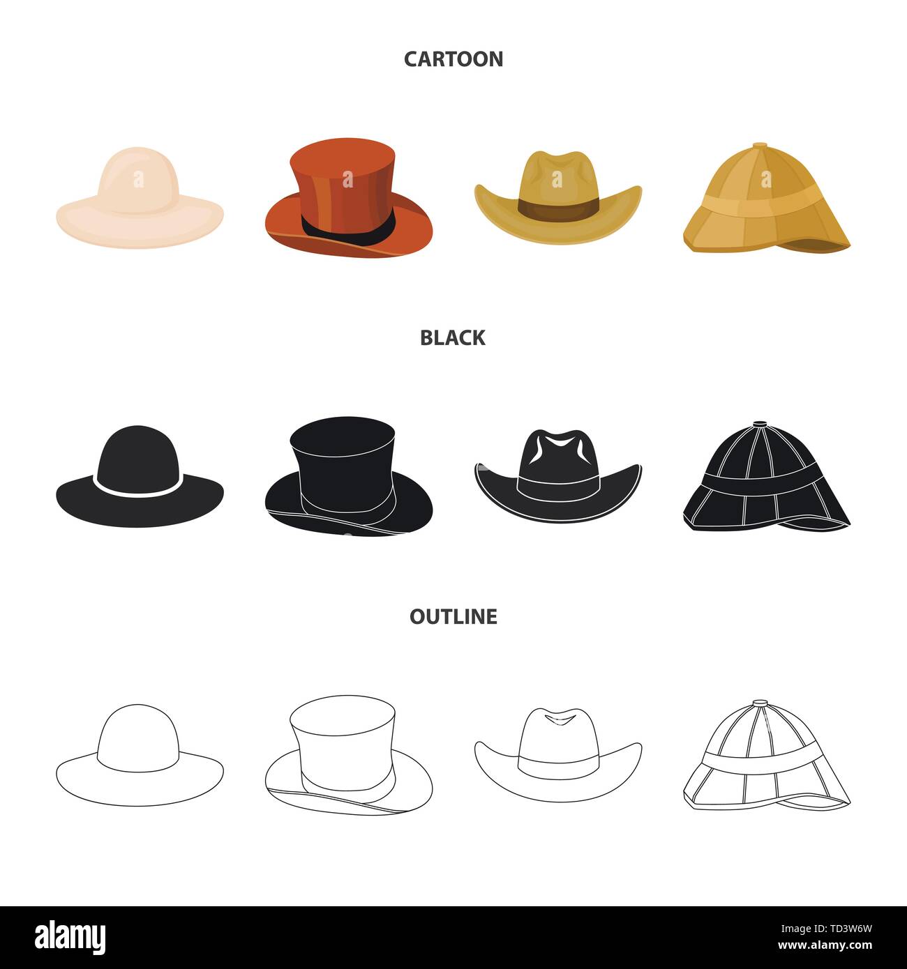 Vector illustration of hat and cap logo. Collection of hat and model ...