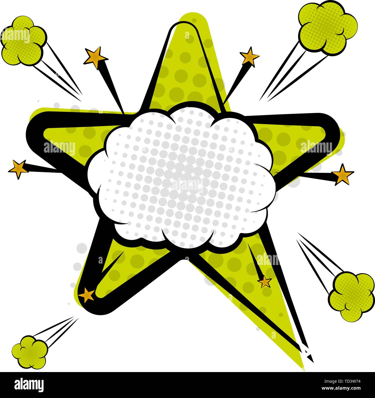 Comic bubble chat with explosion effect and cloud inside - Vector Stock ...