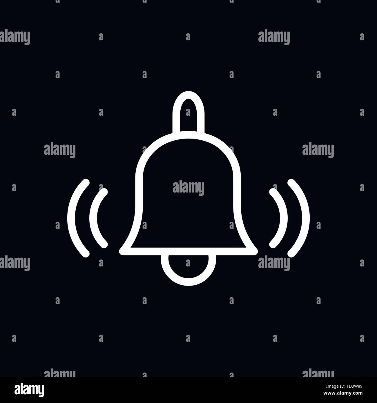 Bell Icon in trendy flat style isolated on grey background ...
