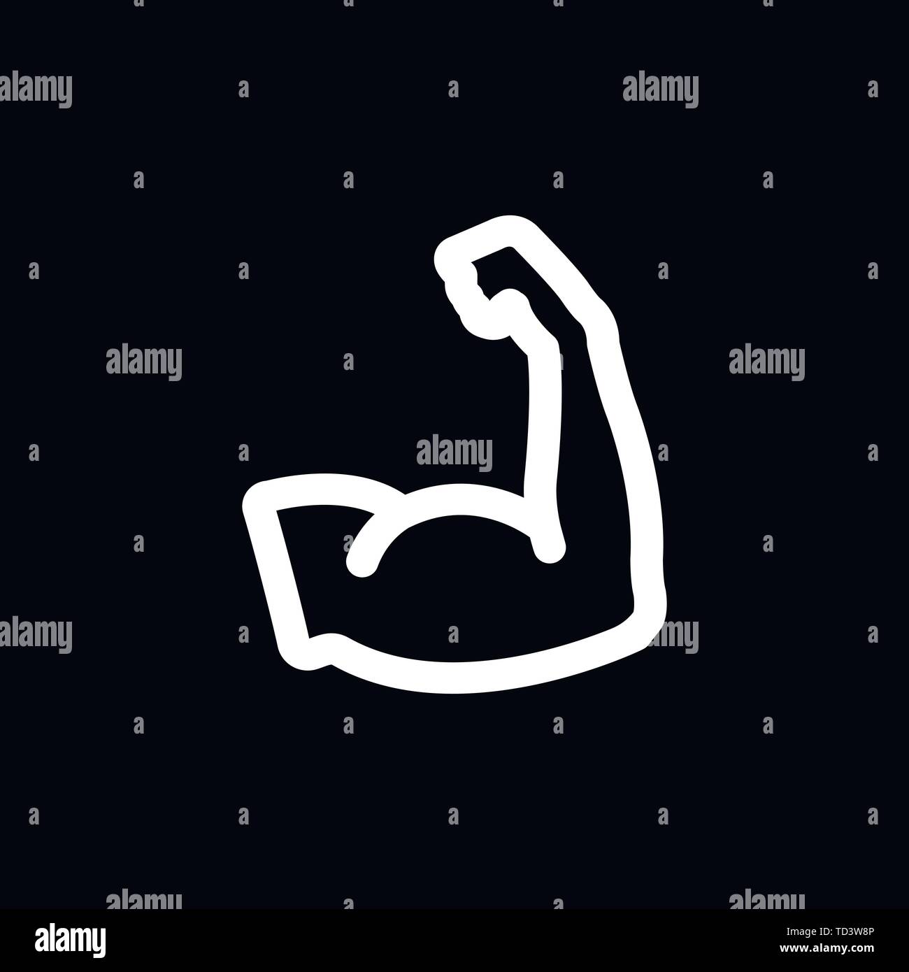 Biceps icon, muscle strength or power vector icon for exercise apps and ...