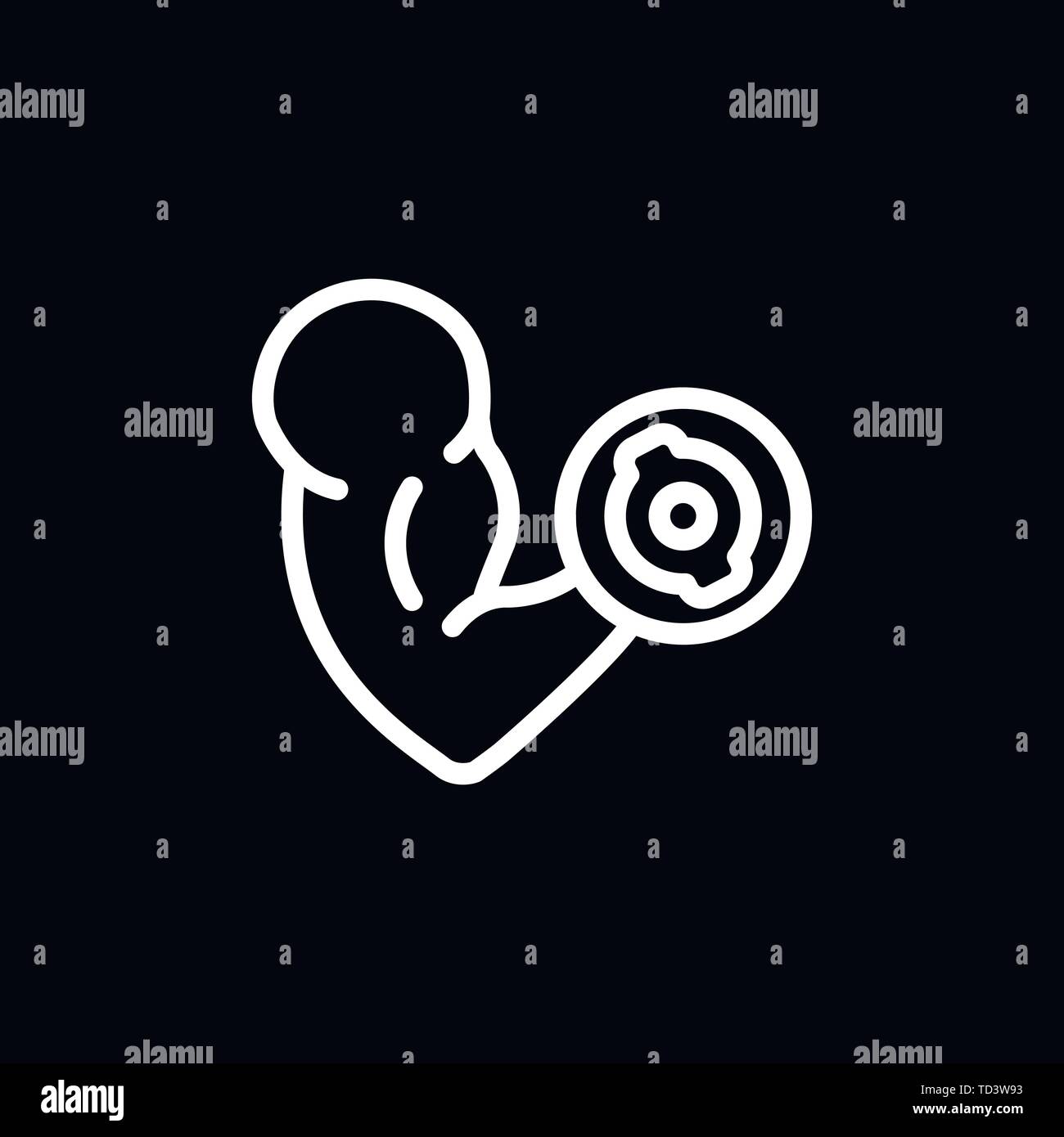 Biceps icon, muscle strength or power vector icon for exercise apps and ...