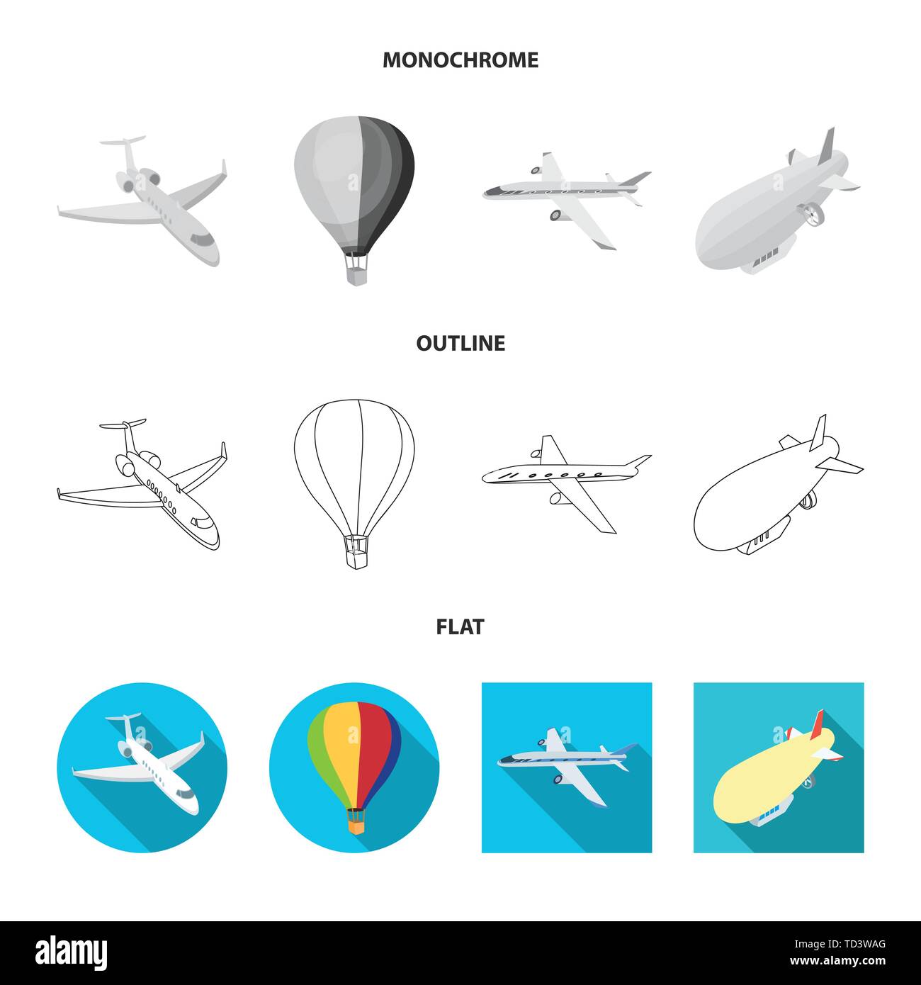 airplane,Balloon,airship,aircraft,jet,commercial,mockup,aeroplane,front ...