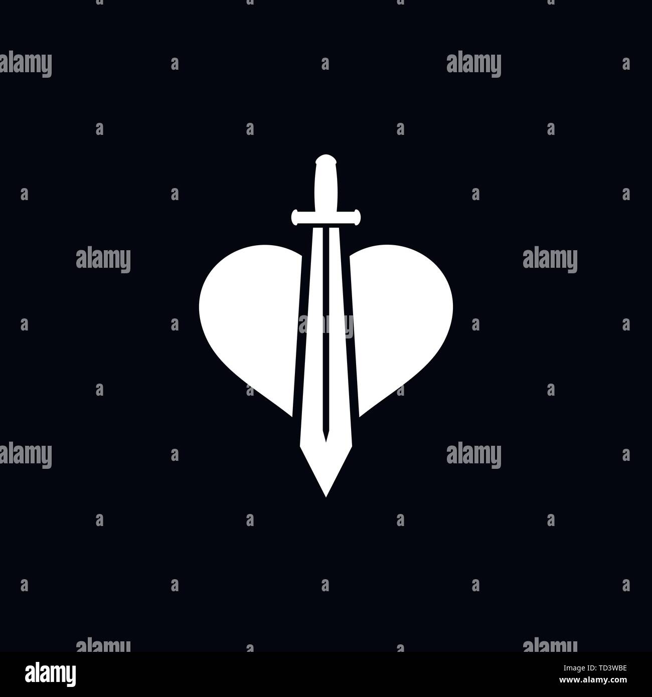 Swords cross crosswise. Vector flat outline icon illustration isolated ...