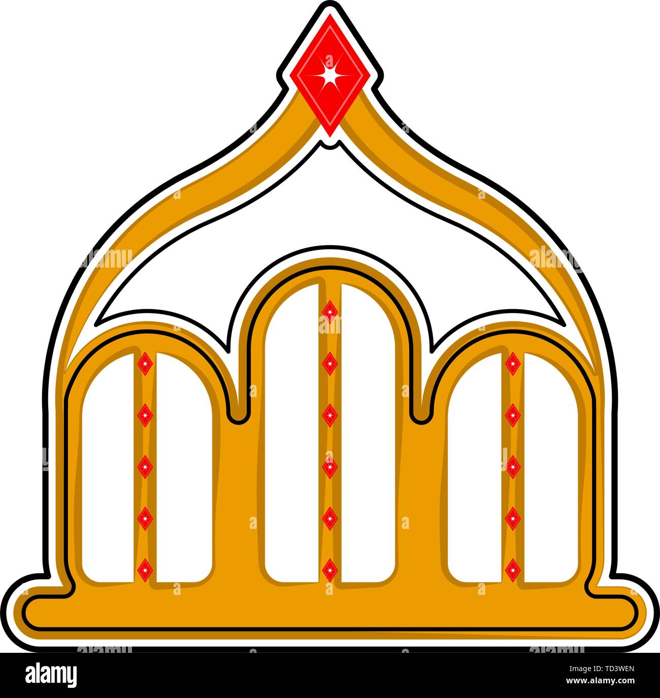 Isolated golden crown icon. Cartoon style - Vector Stock Vector Image ...