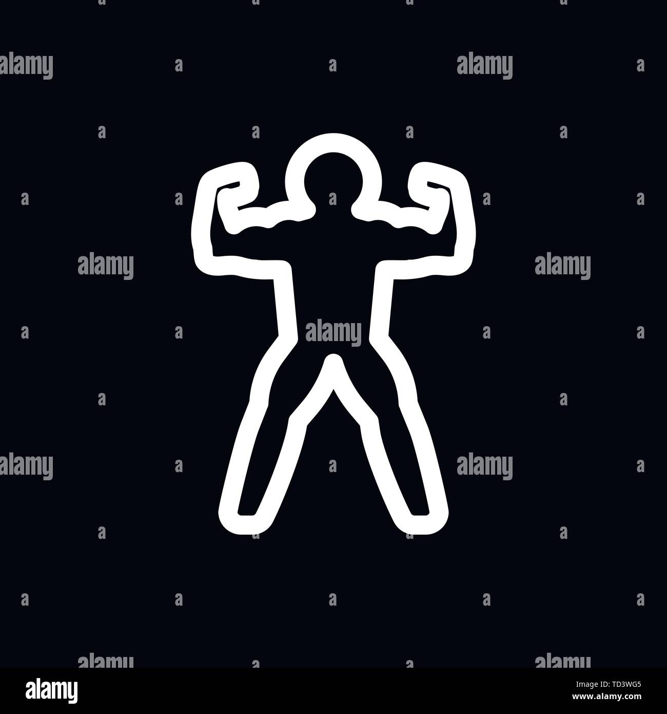 Bodybuilder icon, muscle sign. Vector illustration for web design ...