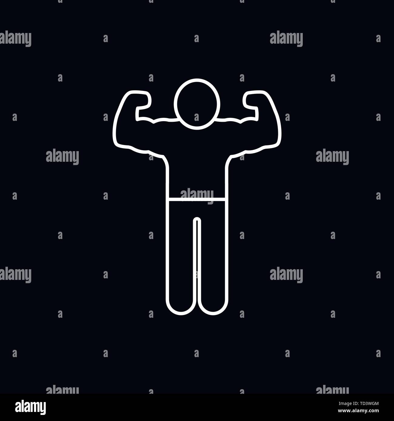 Bodybuilder icon, muscle sign. Vector illustration for web design ...