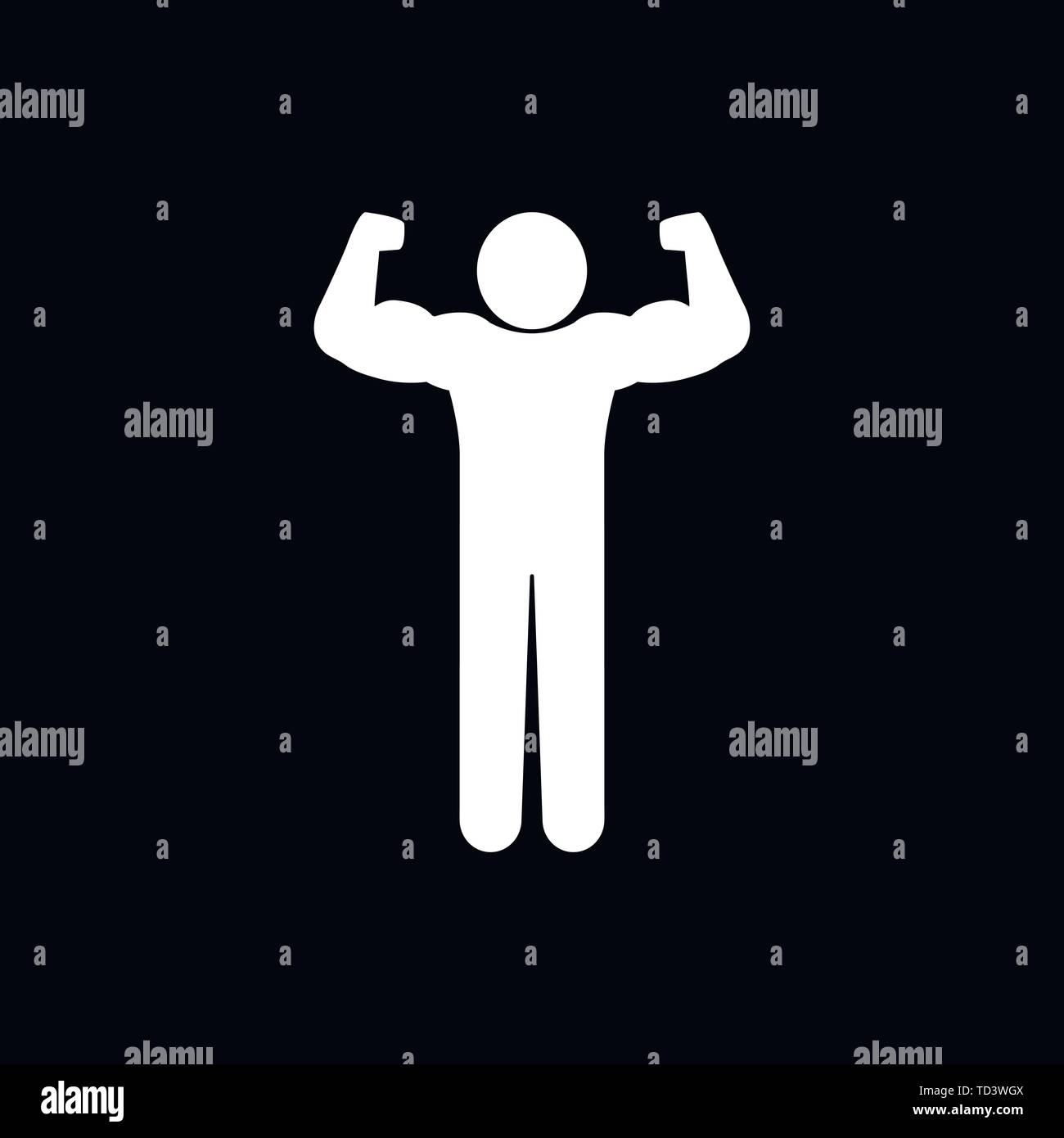 Bodybuilder icon, muscle sign. Vector illustration for web design ...