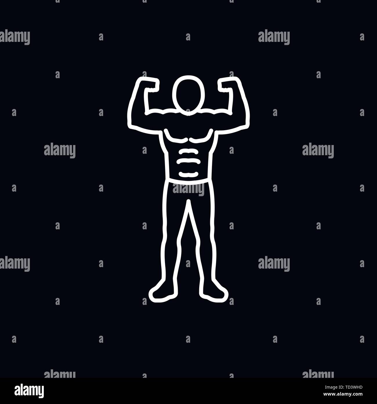 Bodybuilder icon, muscle sign. Vector illustration for web design ...