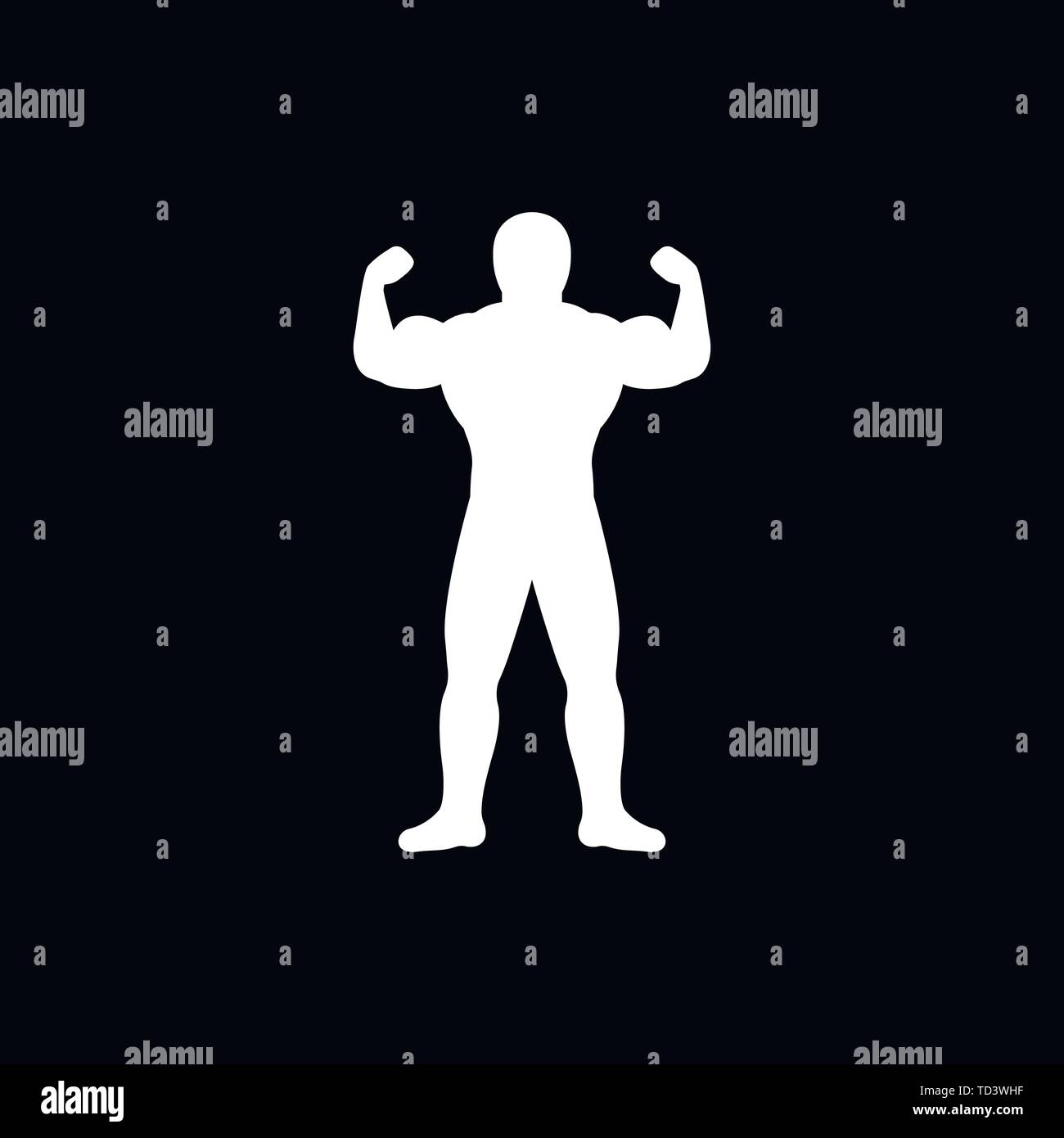 Bodybuilder icon, muscle sign. Vector illustration for web design ...