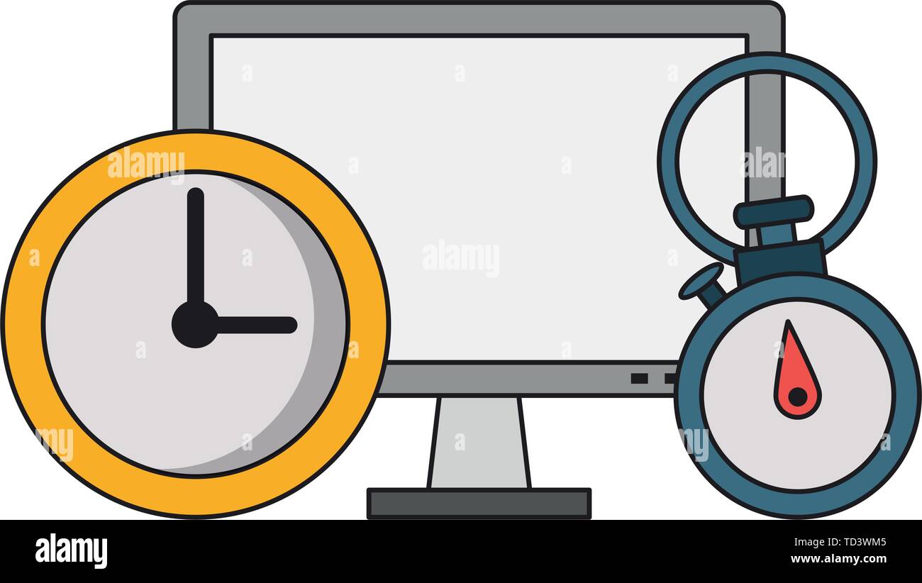 Computer hardware screen with timer and clock Stock Vector Image & Art ...