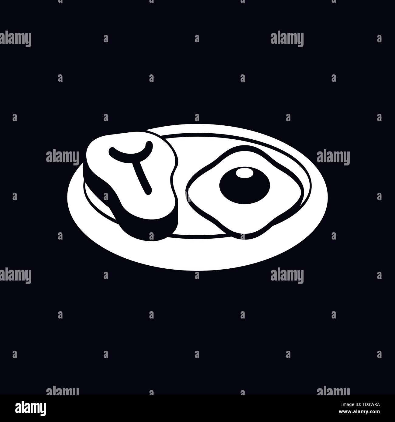 Croissant toast breakfast background Stock Vector Images - Alamy