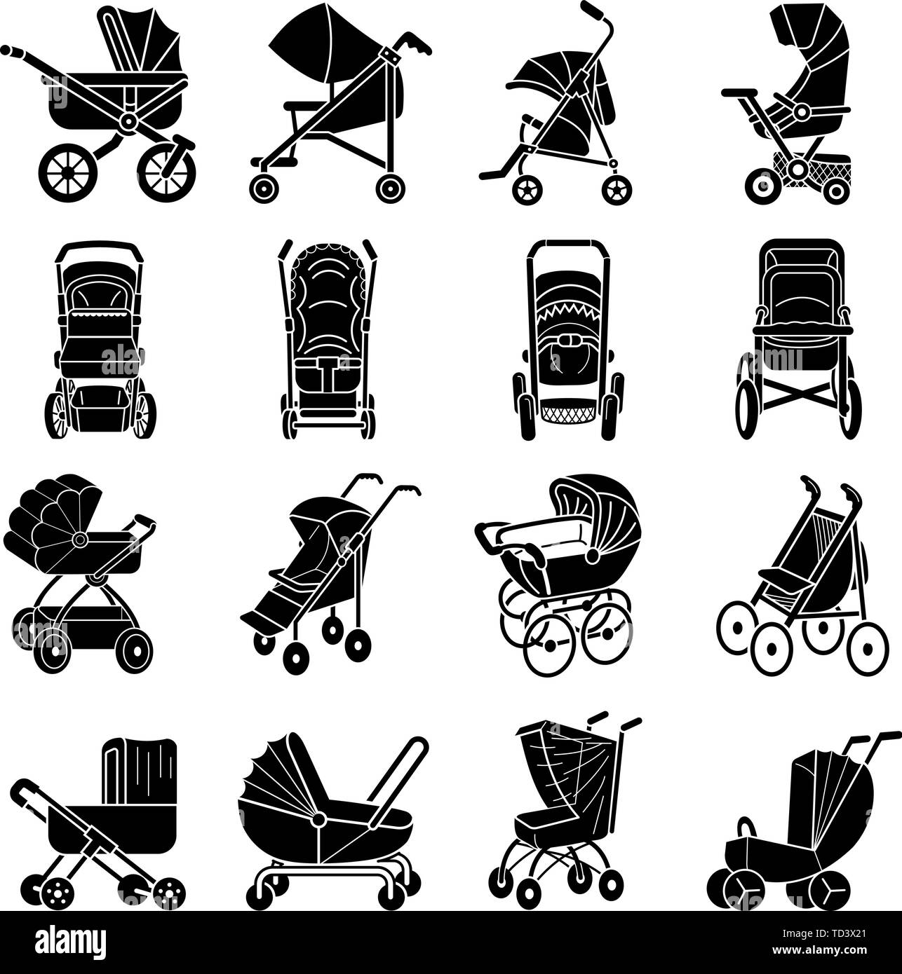 Pram icons set, simple style Stock Vector Image & Art - Alamy
